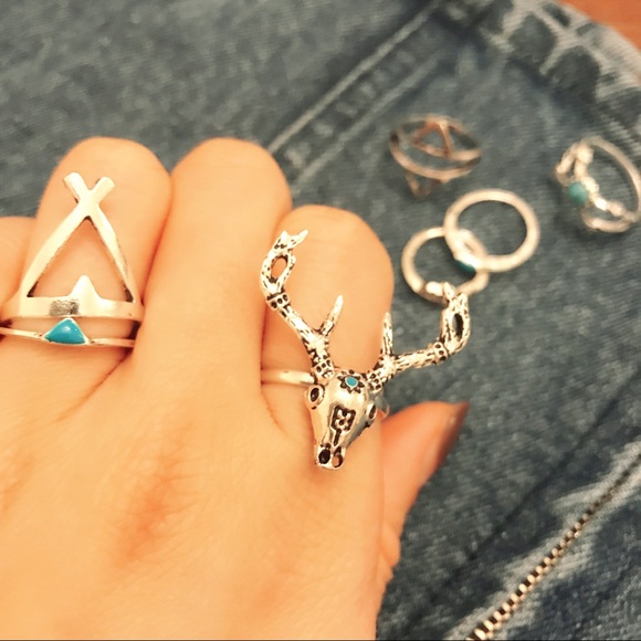 Accessories | Newsilver Deer Head Ring Set | Poshmark